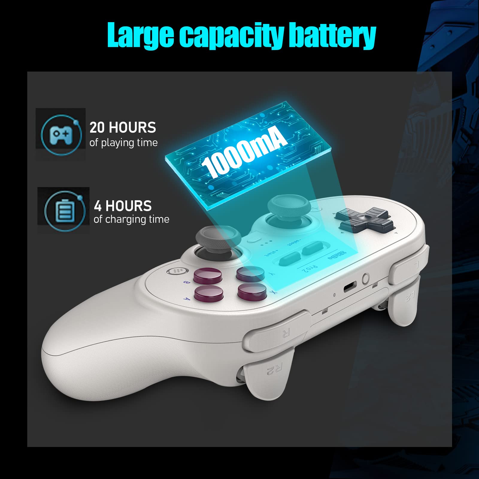 Nargos 8Bitdo Pro 2 Wireless Bluetooth Game Controller for Nintendo Switch, macOS, Android, Steam, PC, Raspberry Pi (G Edition)