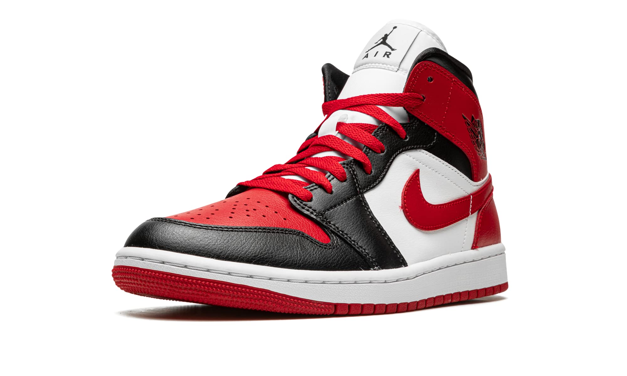 Nike Jordan Womens Air Jordan 1 Mid BQ6472 079 Bred Toe - Size 7.5W, Black/Red