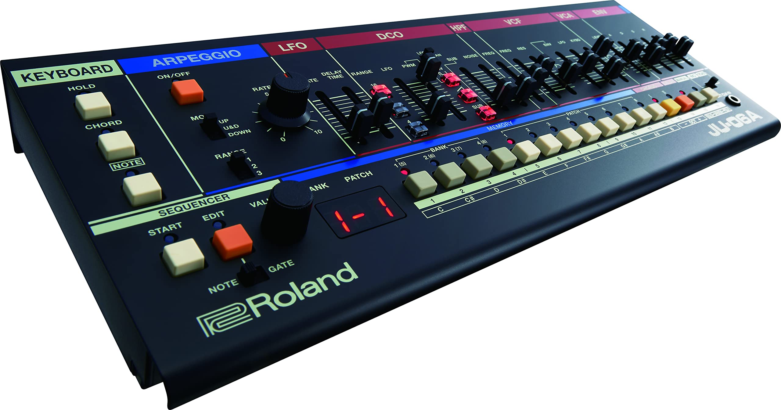 Roland JU-06A Sound Module with 8 Patches + 8 Banks and Hosa MID-315BK 5-Pin DIN to 5-Pin DIN MIDI Cable, 15 Feet