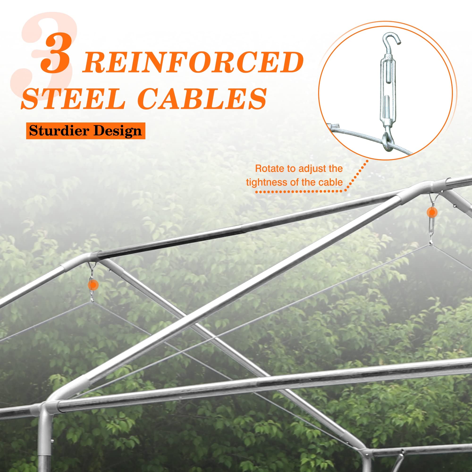 Sophia & William 10'x20' Car Canopy, Heavy-Duty Carport with Removable Sidewalls & Doors, UV & Water Resistant, Portable Car Shelter