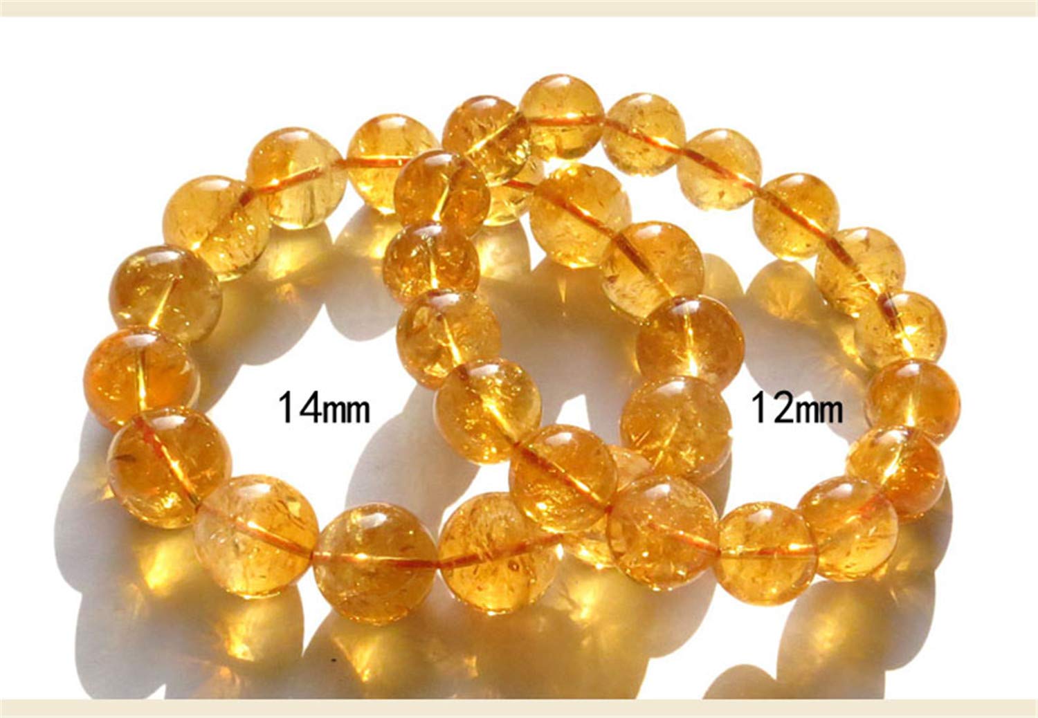 Muko Gemstone 10mm Natural Citrine Quartz Yellow Crystal Round Beads Bracelet Crystal Women Men AAAAA