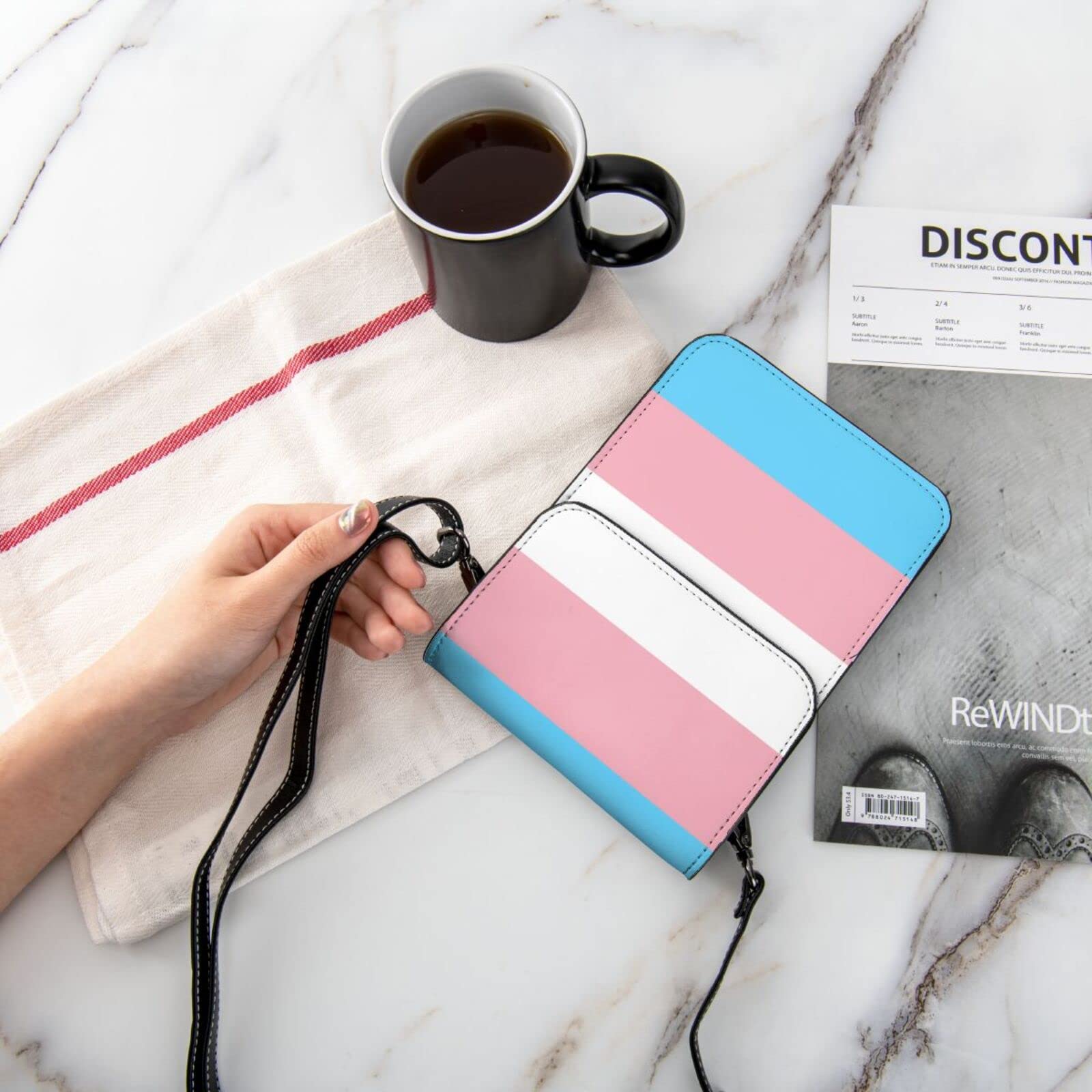 Small Crossbody Cell Phone Purses For Women Transgender Pride Flag Cute Wallet