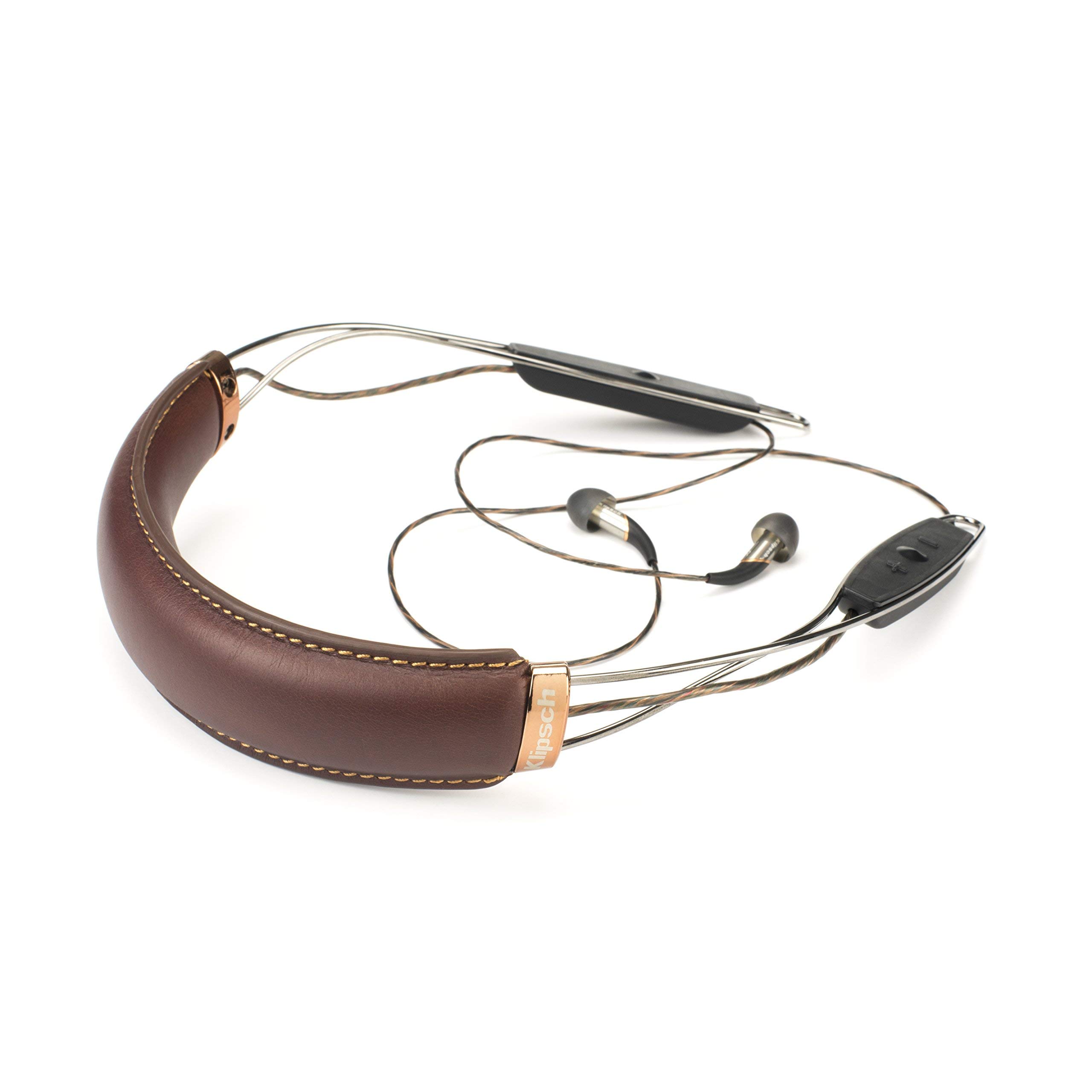 Klipsch X12 Bluetooth Neckband Headphones (Brown Leather) (Renewed)