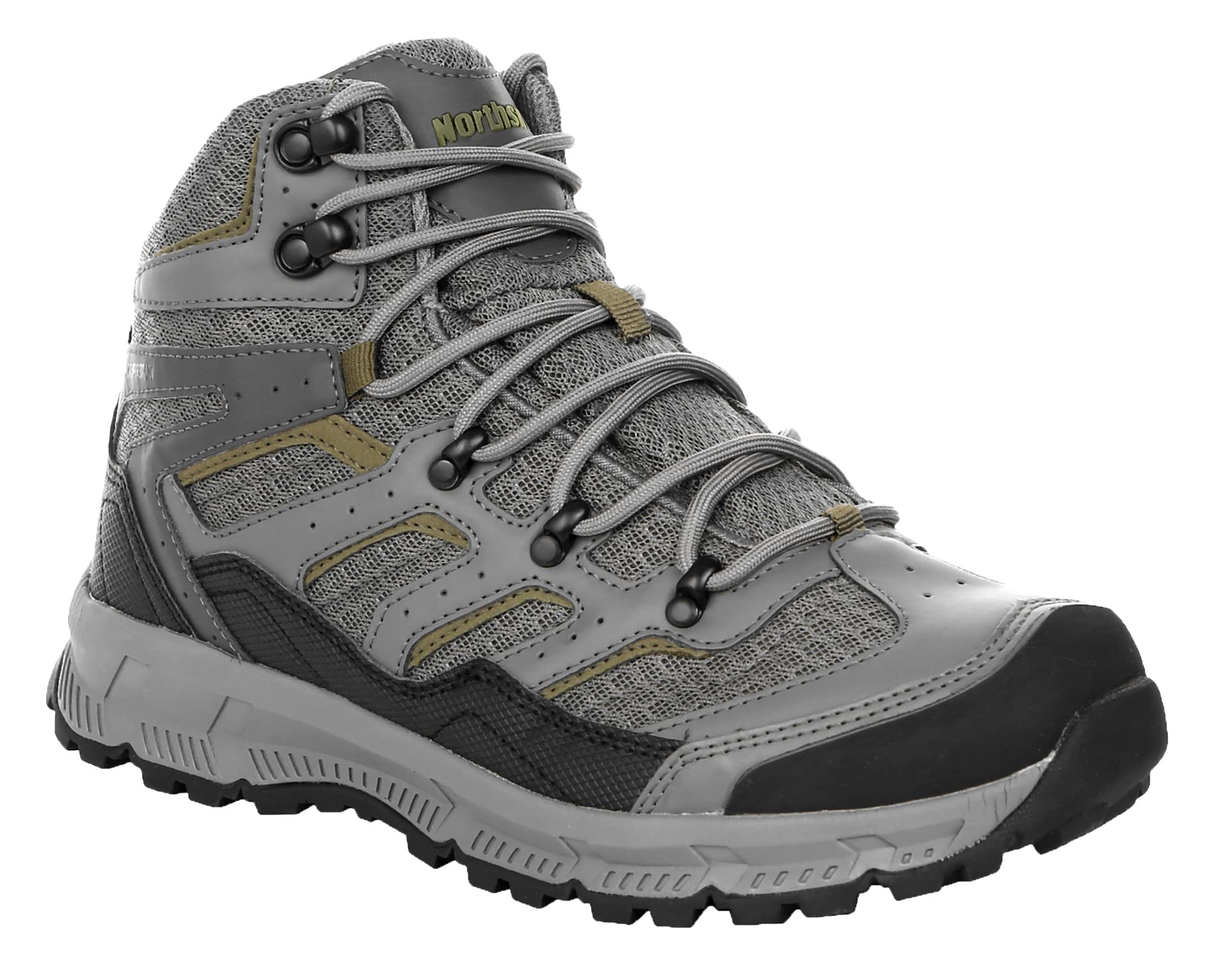 Northside Mens Croswell Mid Hiking Boots - Black/Olive, Size 10