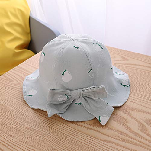 Kids Sun Hats Bucket Cap Princess Sunscreen Fruit Hat Summer Sun Kids Protection Bow Kids Hat Green