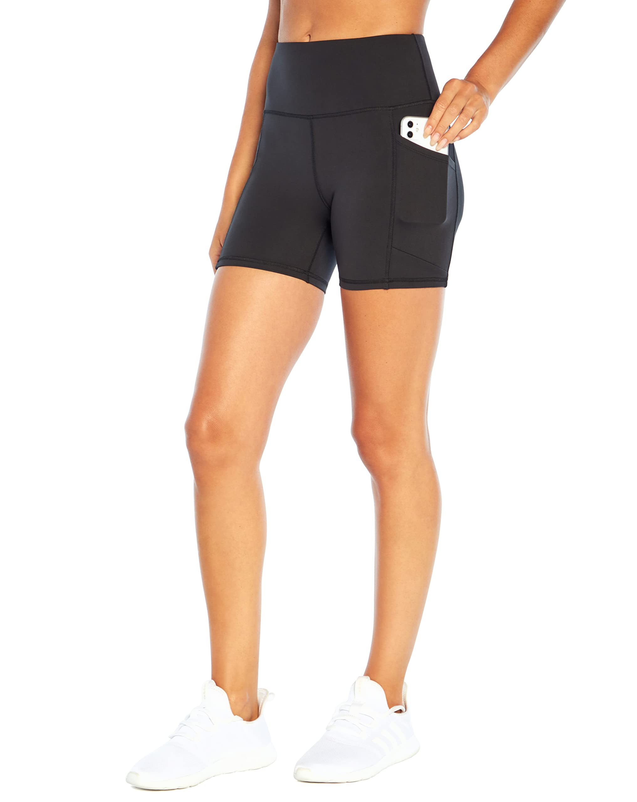 Marika Womens Linnette High Waist Tummy Control Short, Black, Large US