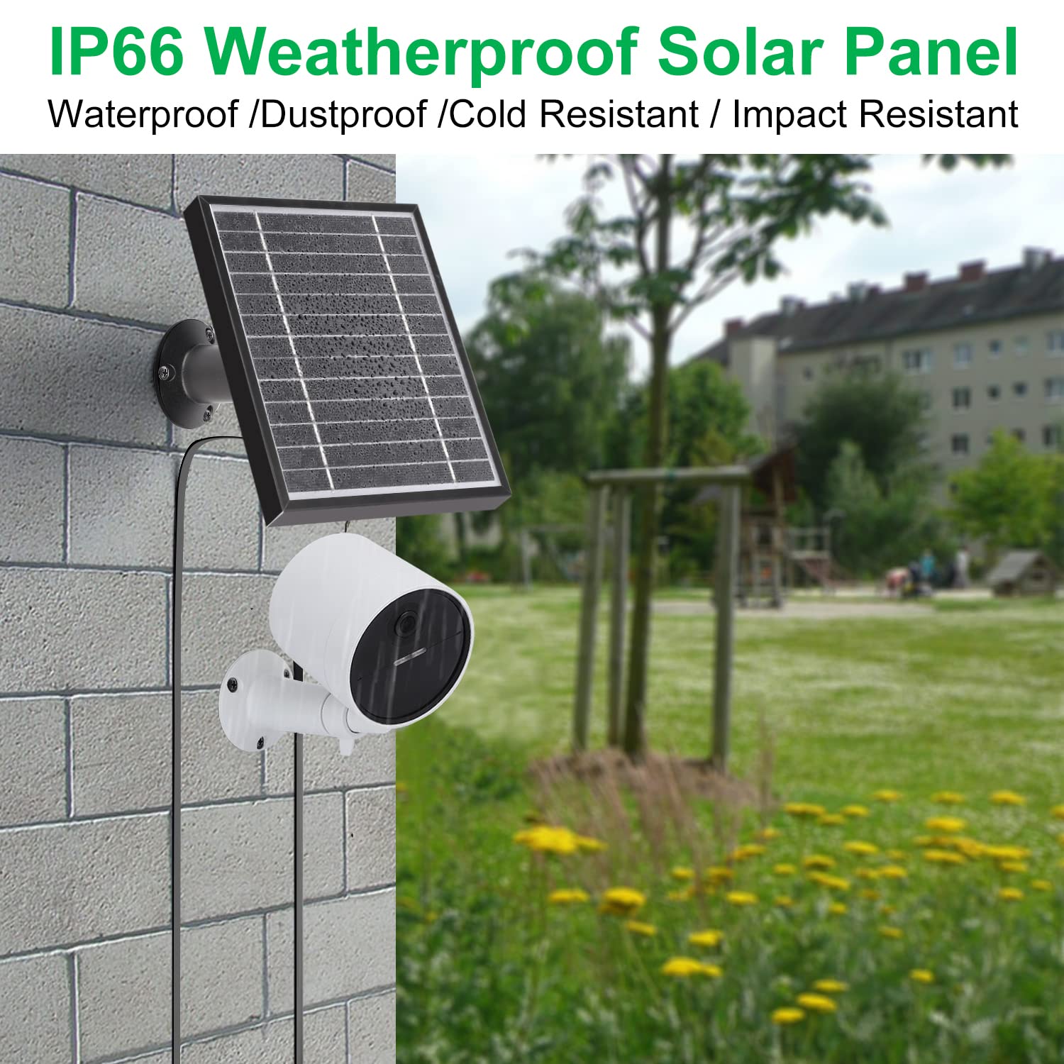 UYODM Solar Panel Compatible with SimpliSafe Wireless Outdoor Security Camera,Power Your SimpliSafe Outdoor Camera continuously, AL Alloy Frame Durable and Sturdy - Black
