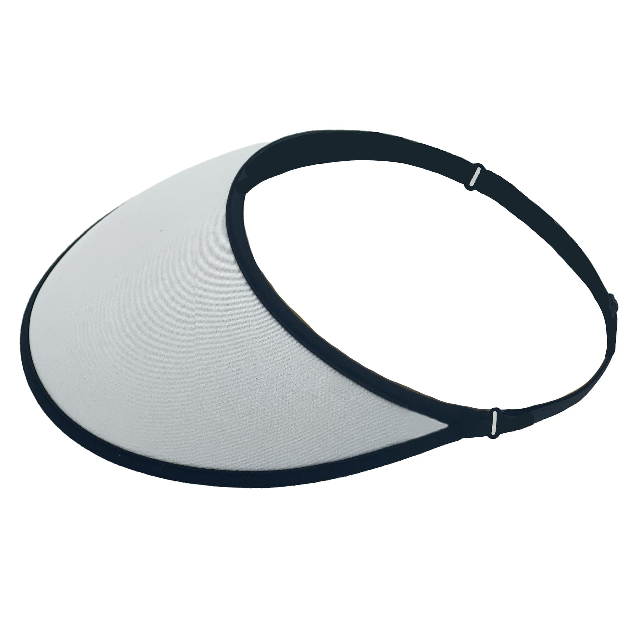 No Headache Velo Broad Brim UPF +50 Adjustable Strap Packable Travel Visor Pure White