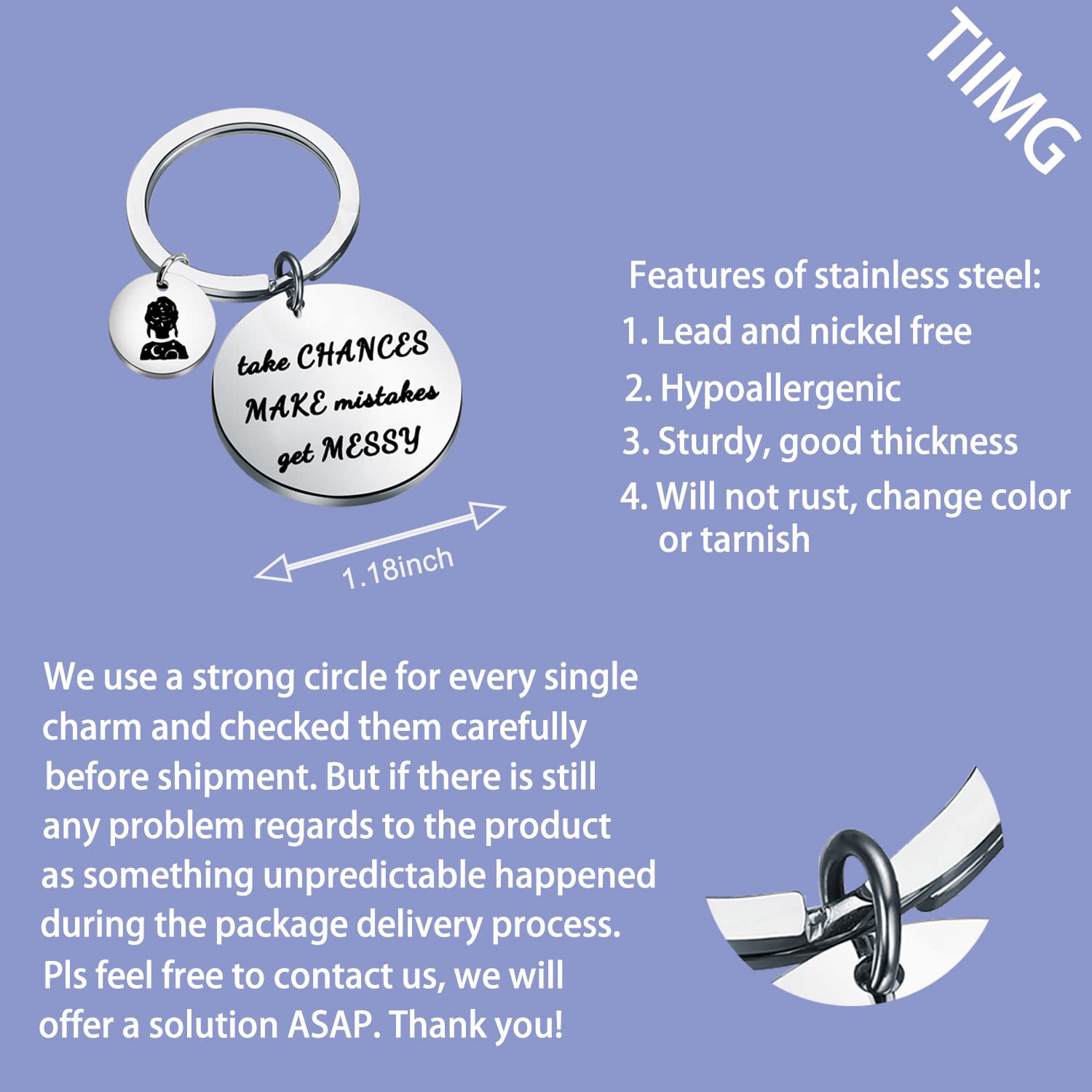 Ms Frizzle Quote Keychain Gifts Take Chances Make Mistakes Get Messy Movie Inspired Gift (take CHANCES US)