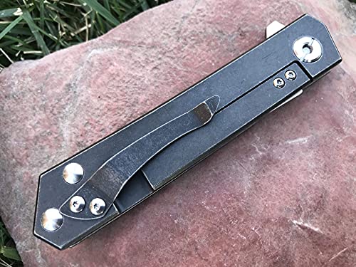 TACTICAL GEARZ EDC Tc4 Titanium Pocket Knife! Tc4 Titanium Handle! Ball Bearing, CPM-D2 Steel Blade! Includes Sheath!