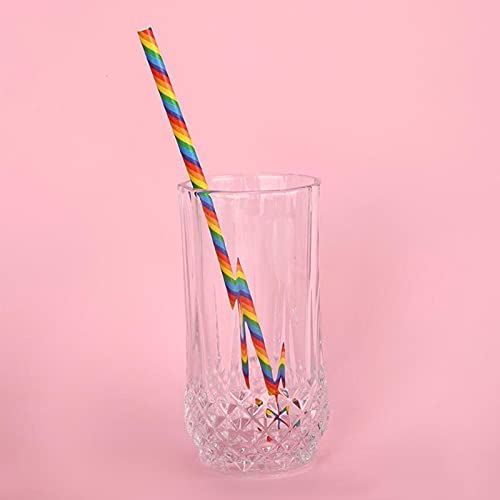 Pride Day Rainbow Paper Straws β LGBT Gay Party Supplies Decorations 120PCS