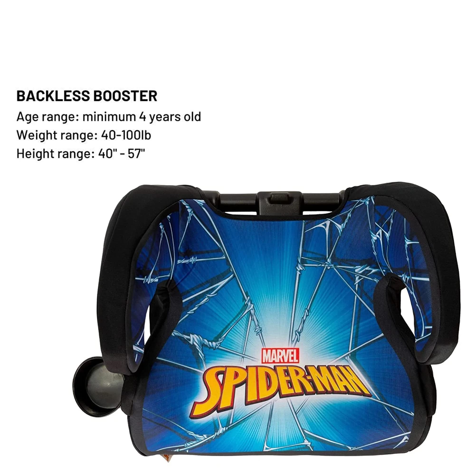 KidsEmbrace Marvel Spider Man High Back Toddler Car Seat Convertible to Backless Booster with Cup Holder and Adjustable Seat Belt, Blue
