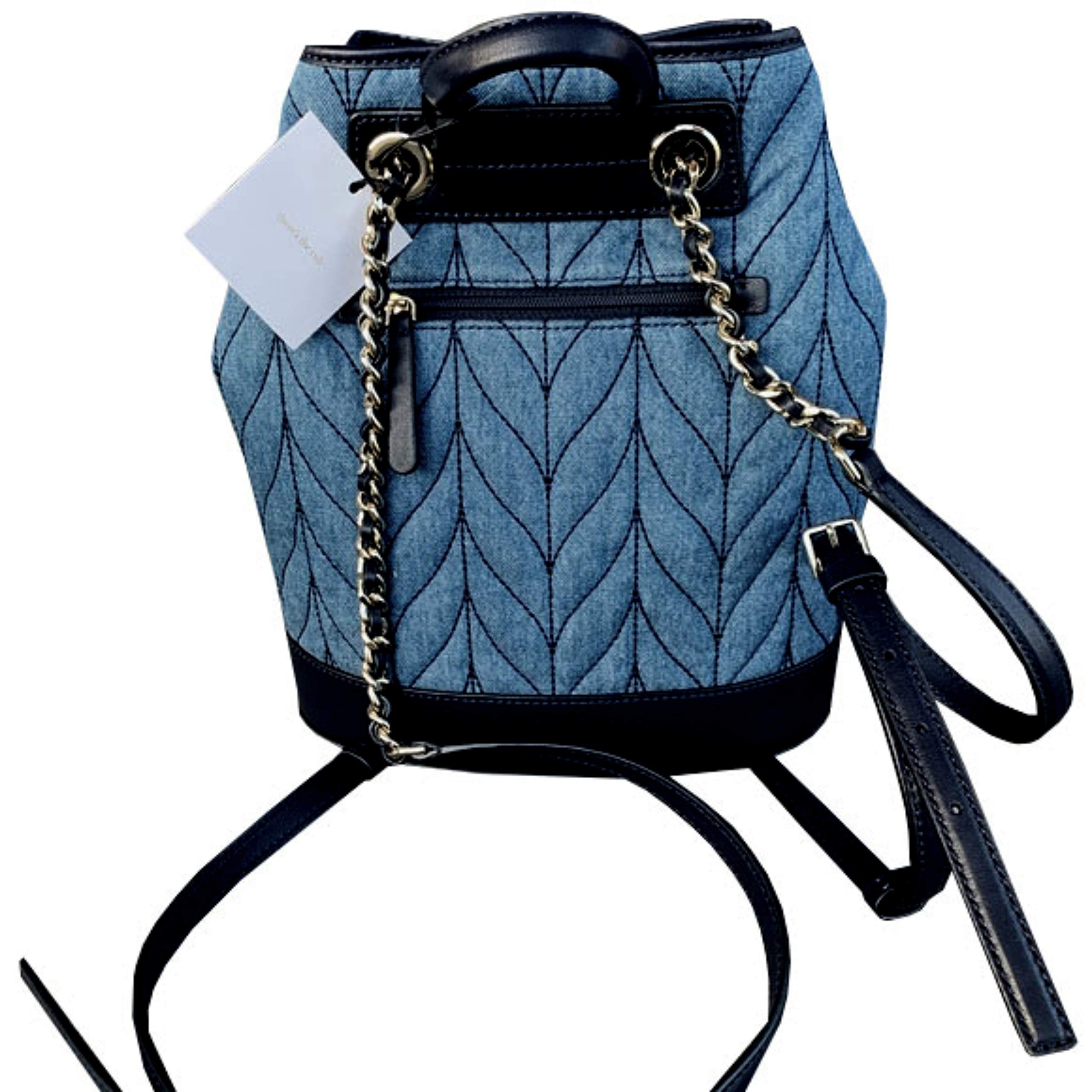 KATE SPADE BRIAR LANE QUILTED DENIM BUCKET BACKPACK
