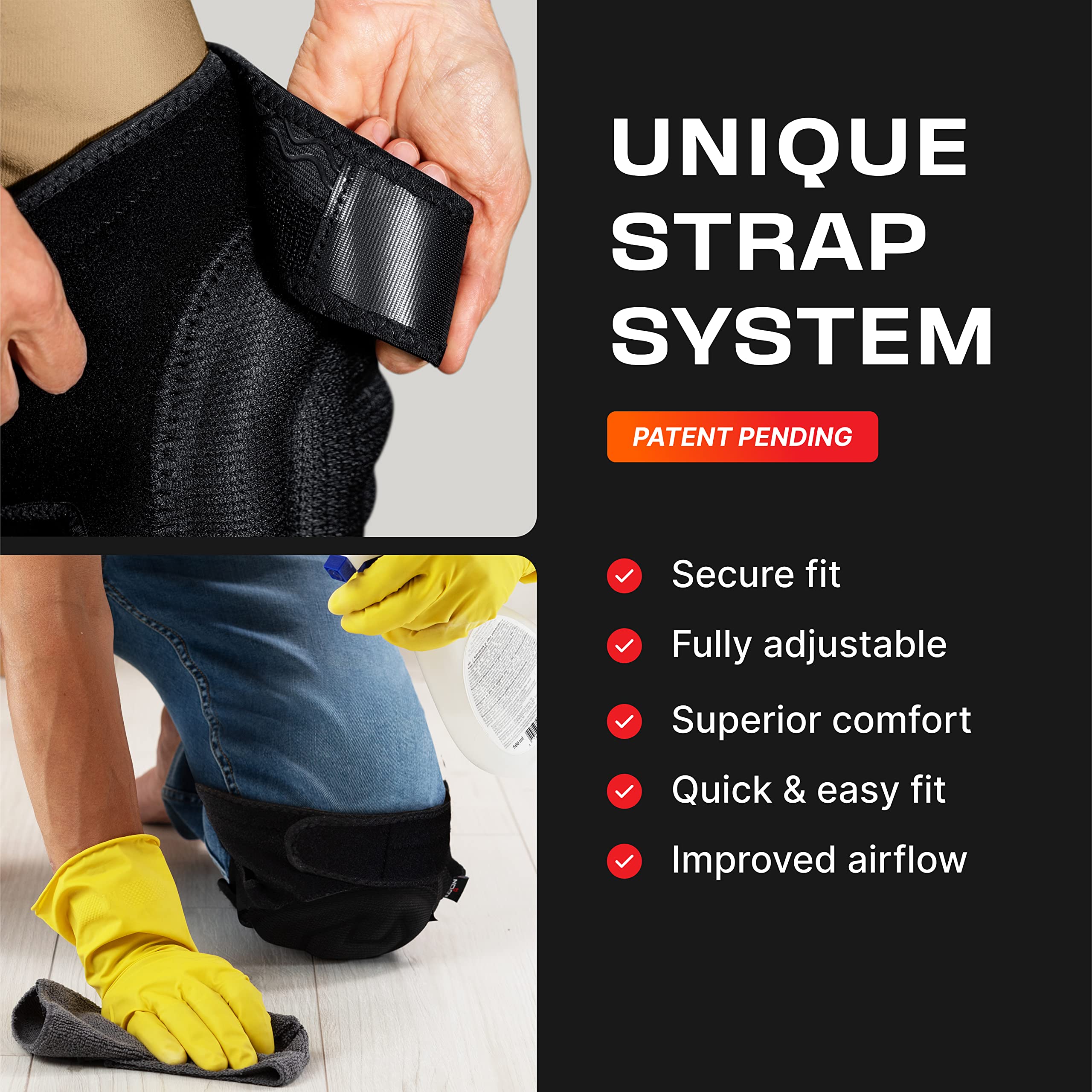 NoCry Gardening and Cleaning Foam Knee Pads for Men and Women with Two Strong, Adjustable Straps, Thick, Comfortable, Waterproof Cushion and a Soft Inner Liner. Green