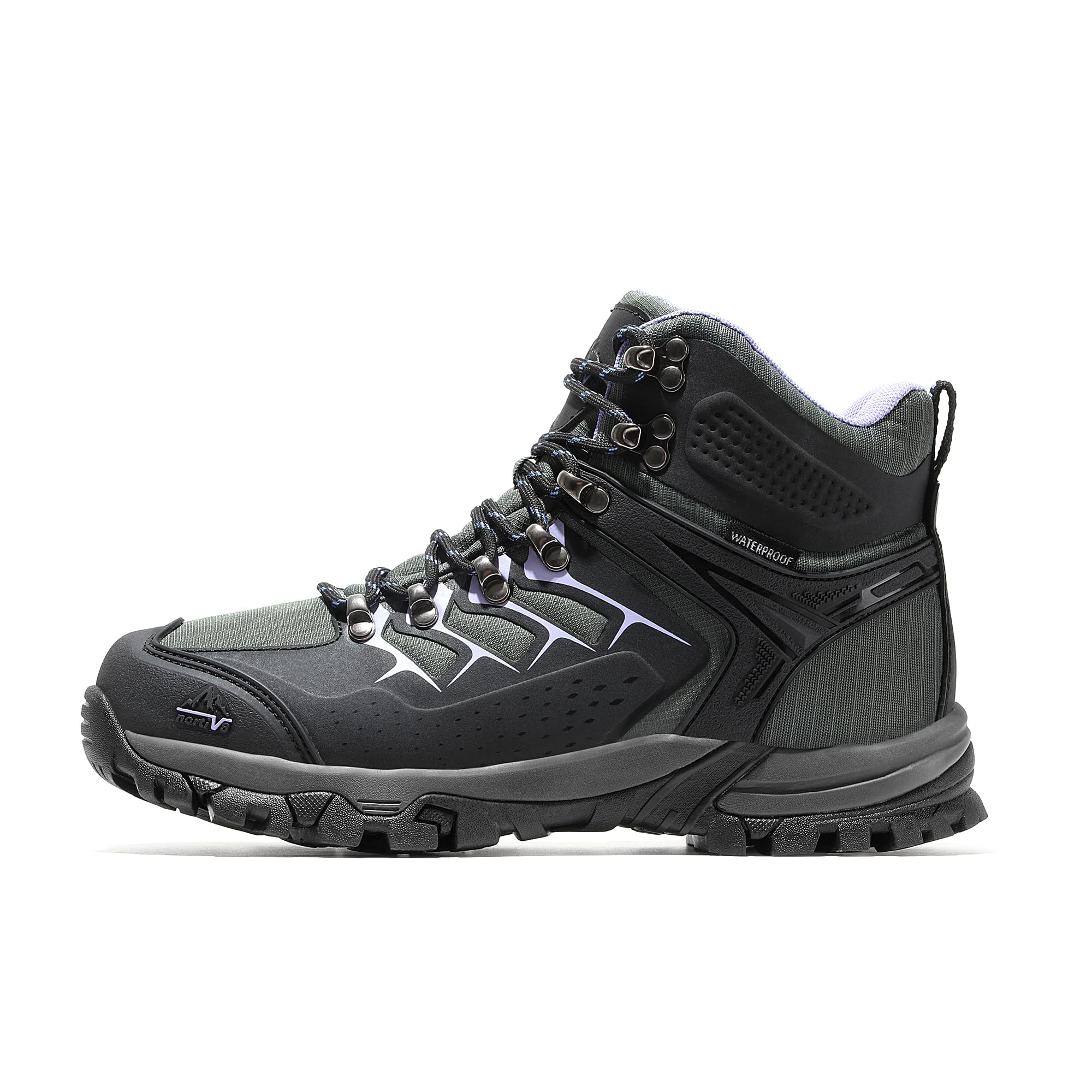NORTIV 8 Womens Hiking Boots Waterproof Backpacking Lightweight for Outdoor Trekking Camping Trail Hiking Boots Black Size 7.5 SNHB2211W