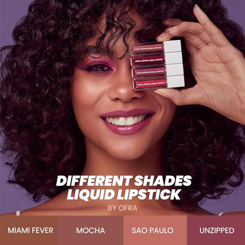 Ofra Cosmetics Mocha - Long Lasting Liquid Lipstick Lightweight Velvet Matte Lip Makeup with Vitamin A & Antioxidants - Lasts Up To 5 Hours - Vegan Formula - 8g Tube