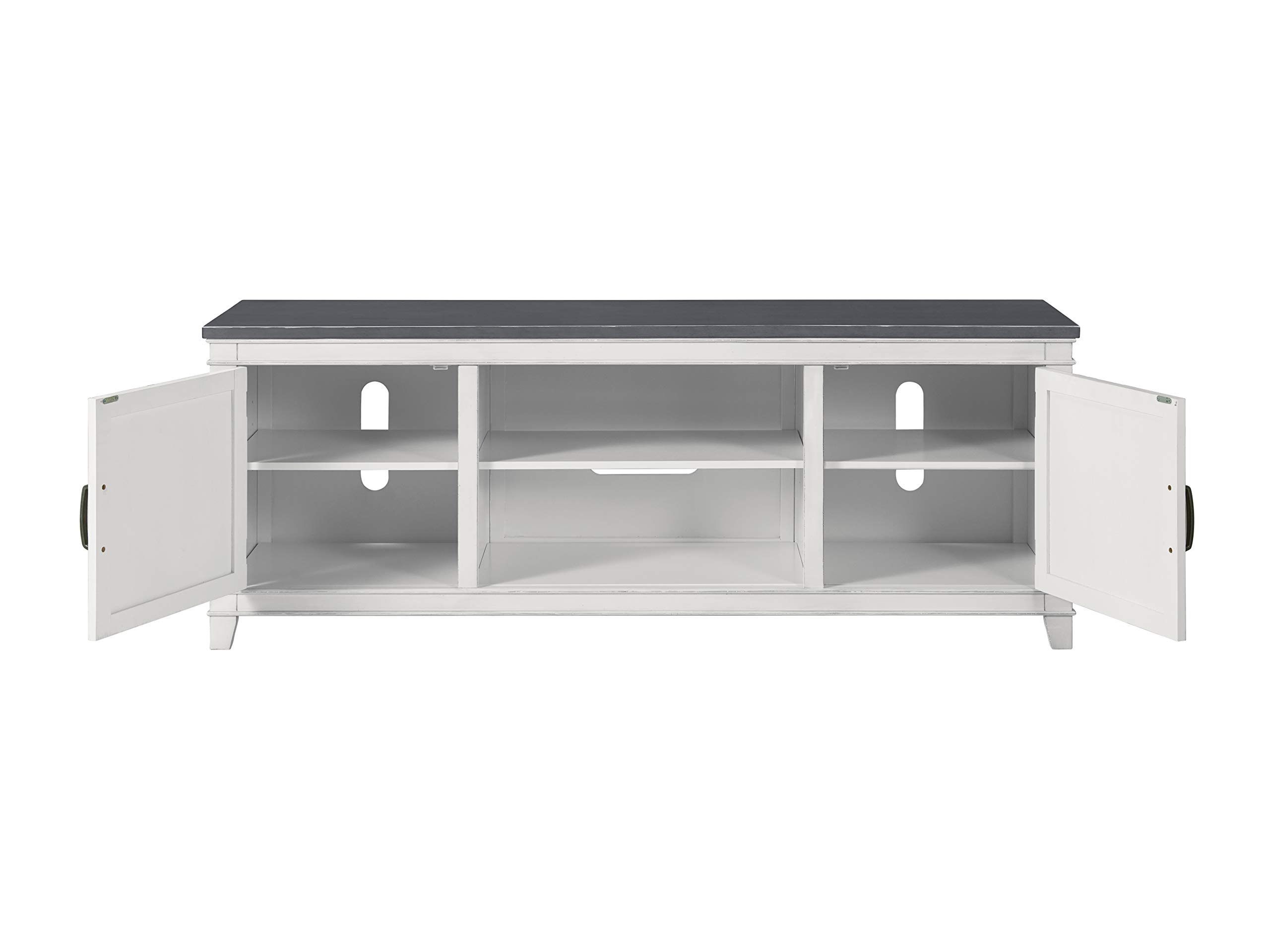 Martin Svensson Home Del Mar 70" Infrared TV Stand with Fireplace, White and Grey