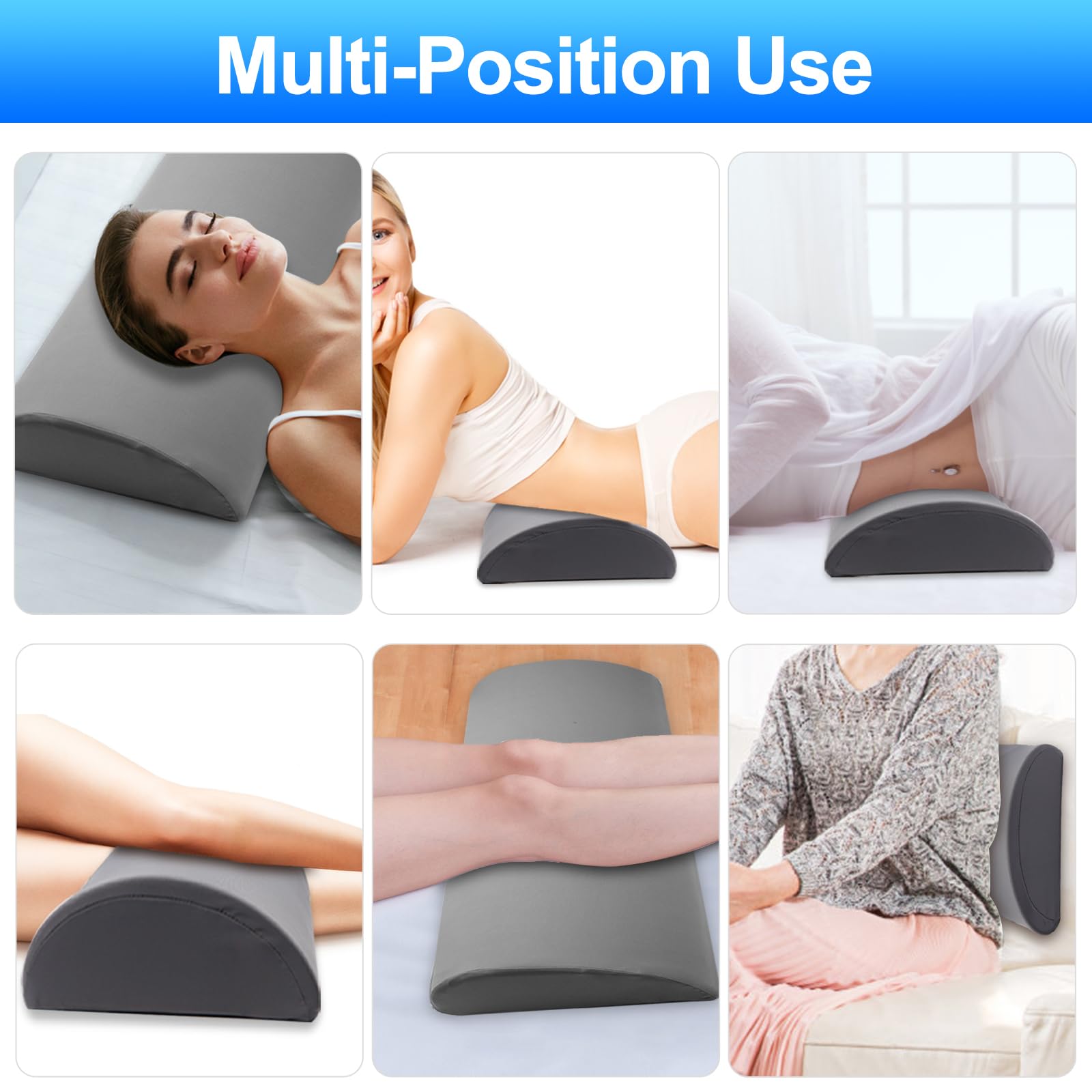 Knee pillow for side sleepers,Lumbar support pillow for bed side sleeping,Lumbar pillow,Leg pillows for sleeping,Knee pillow,Neck support pillow,Half moon bolster pillow,Bolster pillow for legs