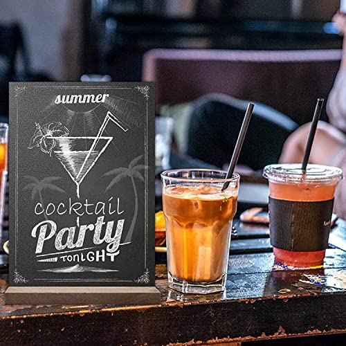 LusXasm 2 Pieces Chalkboard with Stand Buffet Menu Signs Place Card Holder Blackboard Buffet Chalkboard Signs for Wedding and Party