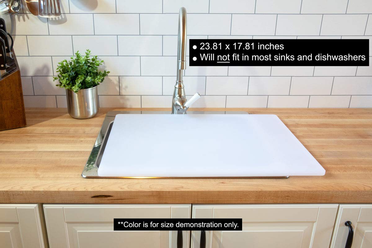 Professional Plastic Cutting Board, HDPE Poly for Restaurants, Dishwasher Safe and BPA Free, 24 x 18 x 0.5 Inches, Green