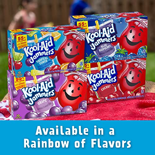 Kool-Aid Jammers Tropical Punch Flavored Kids 0% Juice Drink (10 ct Box, 6 fl oz Pouches)