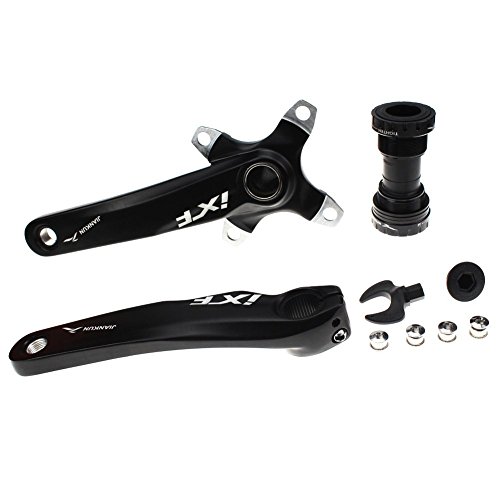 Litetop Bike Crank Arm Set Mountain Bike Crank Arm Set 175mm 104 BCD with Bottom Bracket Kit and Chainring Bolts for MTB BMX Road Bicyle, Compatible with Shimano, FSA (1 Pair)