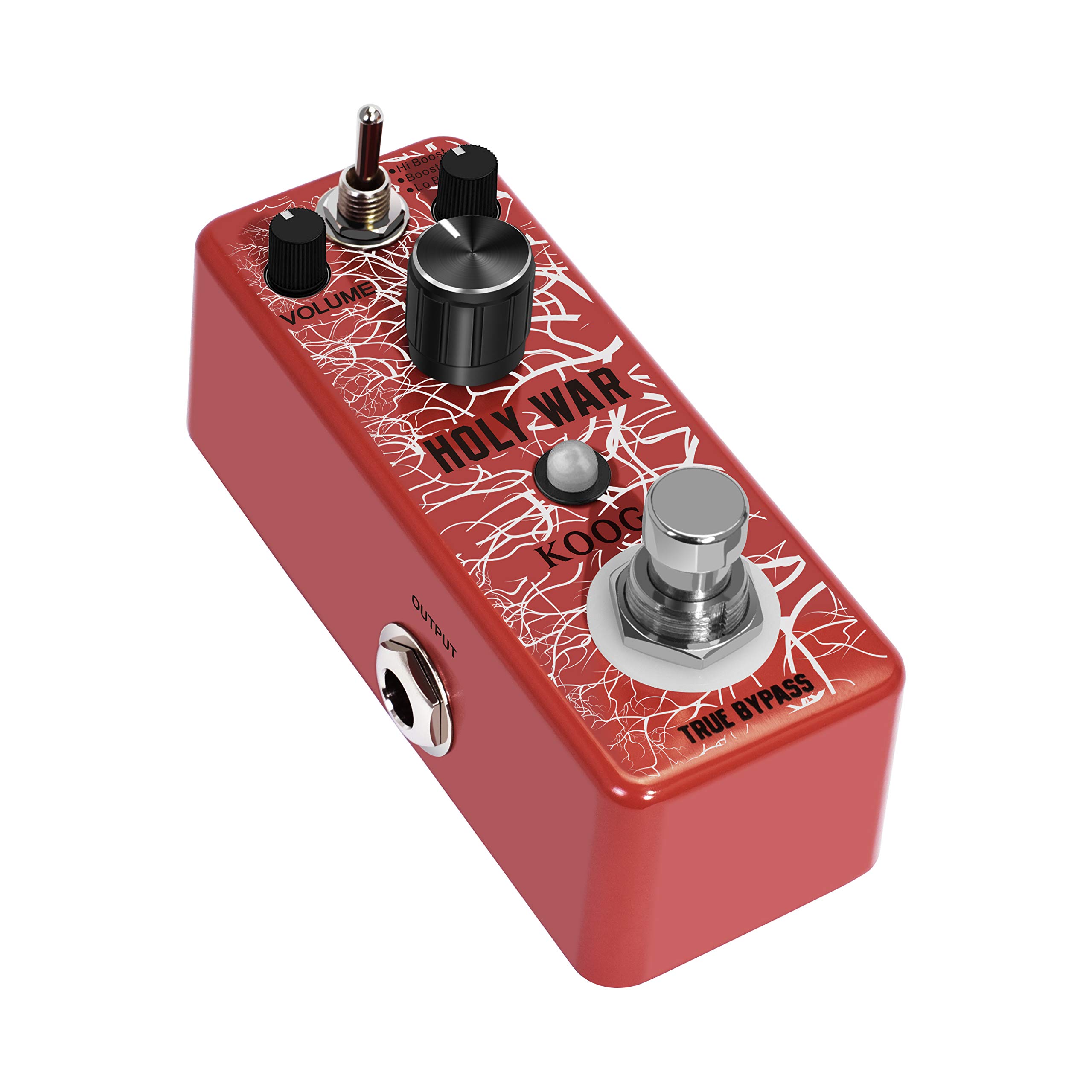 Koogo Heavy Metal Distortion Pedal Holy War Effect Pedals for Electronic Guitar Bass with 3 Modes Hi Boost/Low Boost/Boost Off True Bypass