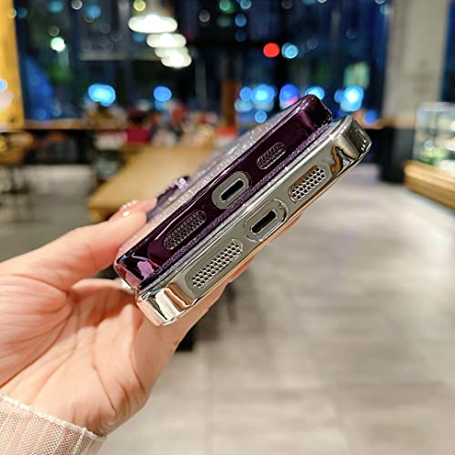wahhle Magnetic Case for iPhone 13 Pro Max, Luxury Plating Cute Bling Phone Clear Cover with Glitter Card Compatible with Magsafe for Women Girls with Camera Protector(iPhone 13 Pro Max,Gold)