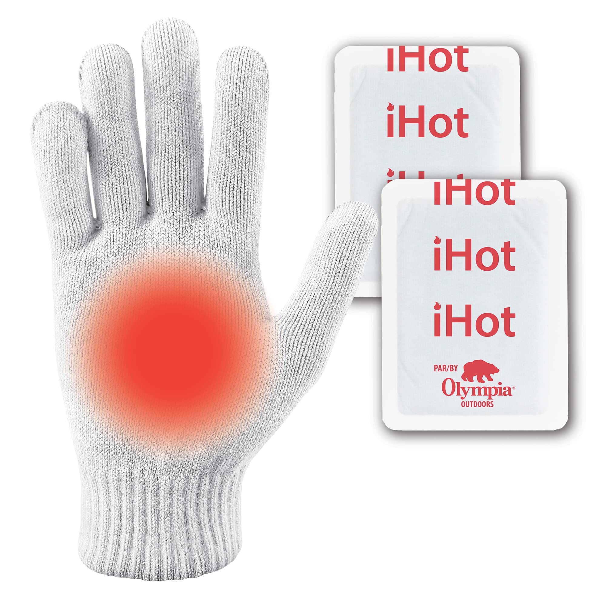 OLYMPIA iHot: Hand Warmers: 20 Pack - Air Activated, Up to 11 Hours of Heat, Disposable & Safe (Each Pack Contains 1 Pair)