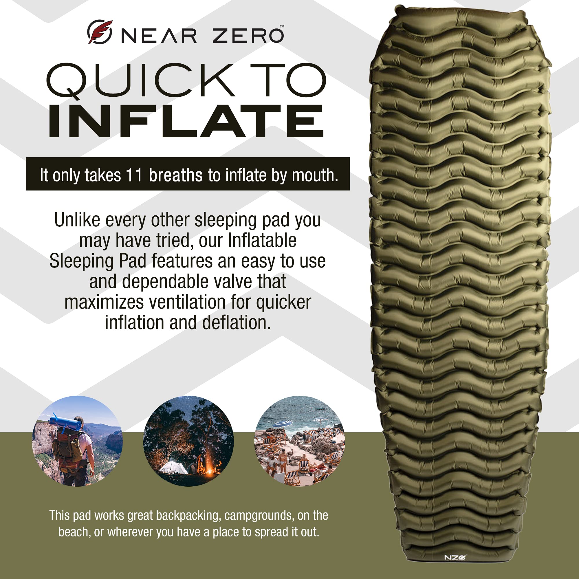 Near-Zero 2 Person Ultra-Lightweight Tent, 2P Footprint Ground Tarp, Ultralight Sleeping Pad, Ultra lightweight camping pillow