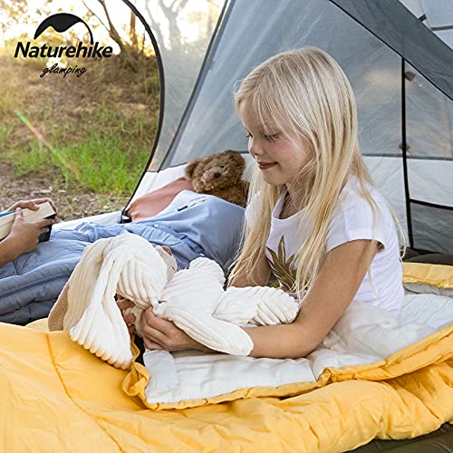 Naturehike Child's Sleeping Bag Camping Multi-Use Sleeping Sack Children's Growing Can Be Lengthen Foldable Storage Splicing Waterproof Ultralight Portable for Hiking Outdoor to Keep Warm (Yellow)