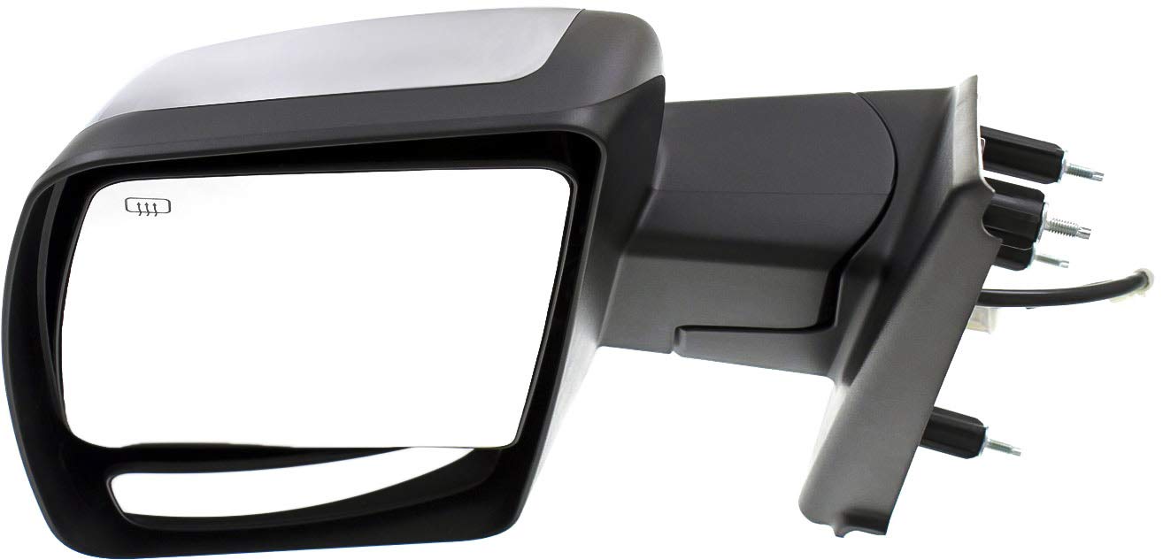 Kool Vue Driver Side Power Heated Mirror for Nissan NV2500 NV3500 NV1500 2012-2021 Manual Fold With Spotter Glass; Without Signal Light Chrome
