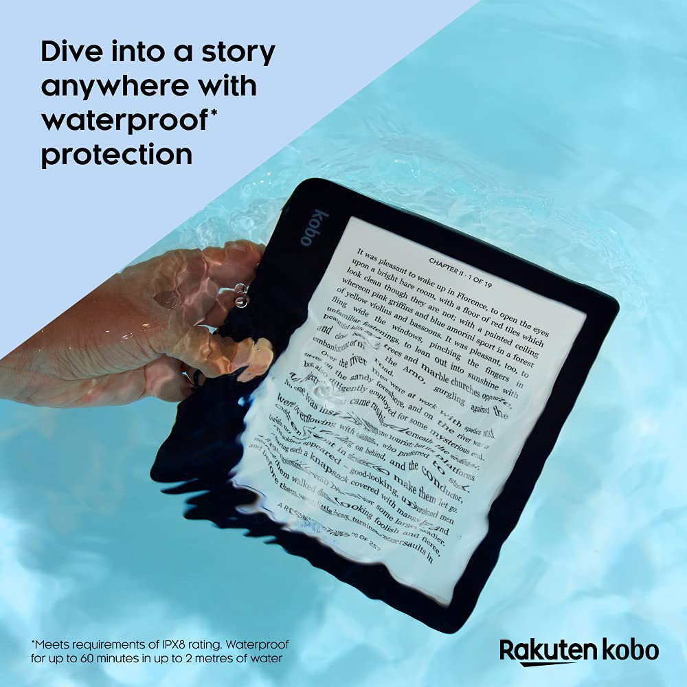 Kobo Libra 2 | eReader | 7โ Glare Free Touchscreen | Waterproof | Adjustable Brightness and Color Temperature | Blue Light Reduction | eBooks | WiFi | 32GB of Storage | Carta E Ink Technology | White