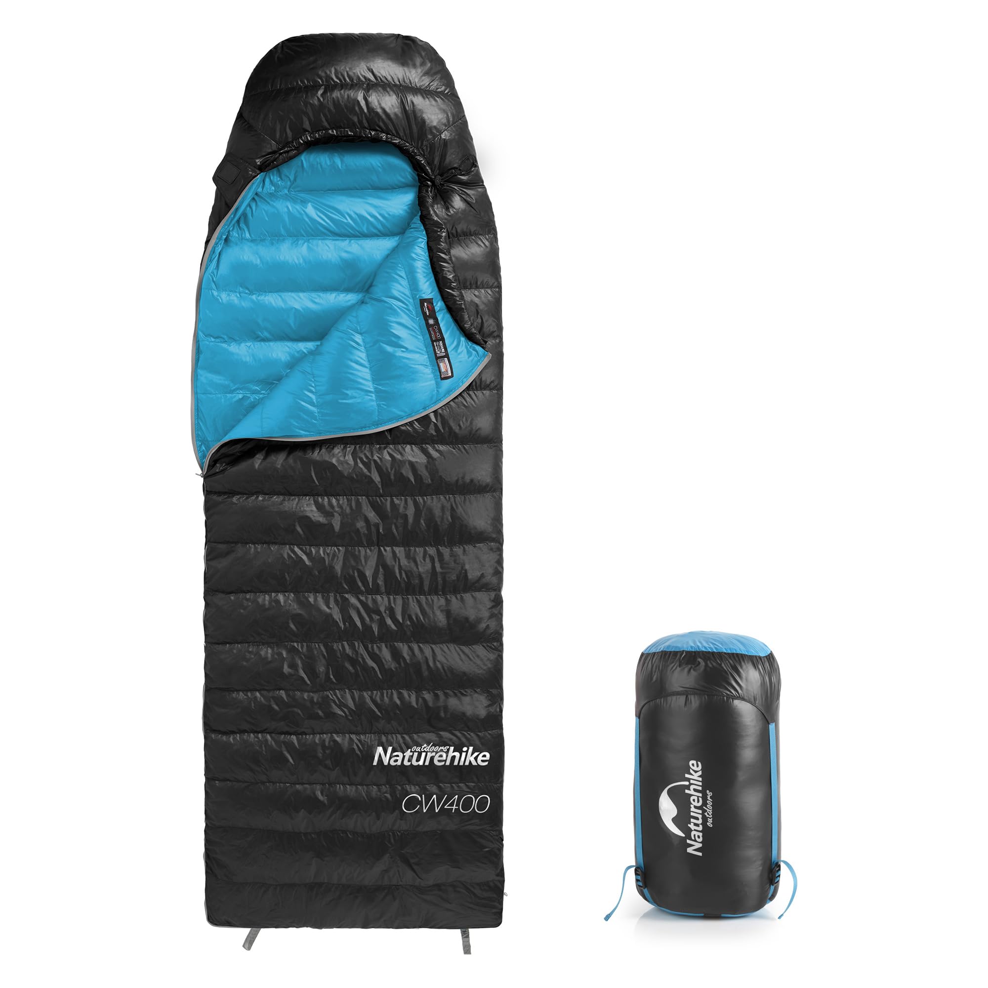 Naturehike Ultralight Goose Down Sleeping Bag, 750FP Backpacking Sleeping Bag, Compact Waterproof Sleeping Bag for Adults & Kids, Cold-Weather Sleeping Bag for Camping, Hiking, Traveling