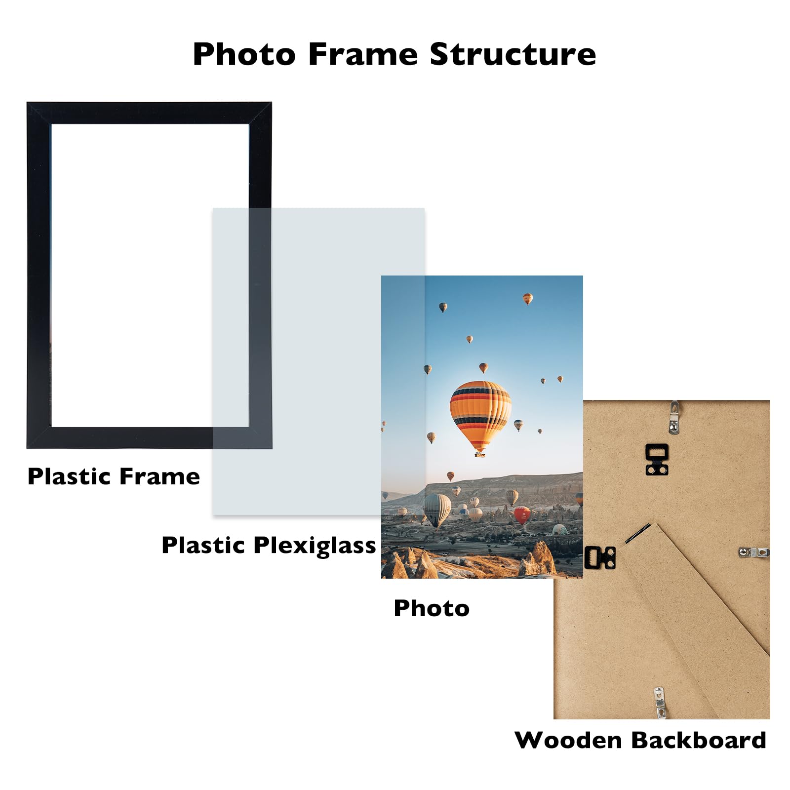 JCJMY 11x14 Picture Frame Set of 2 Rustic White for Wall Hanging- Wall Mounting Horizontally or Vertically, 11 x 14 Wall Gallery Poster Photo Frame for 11 by 14 Photo,2 Pack, Rustic White