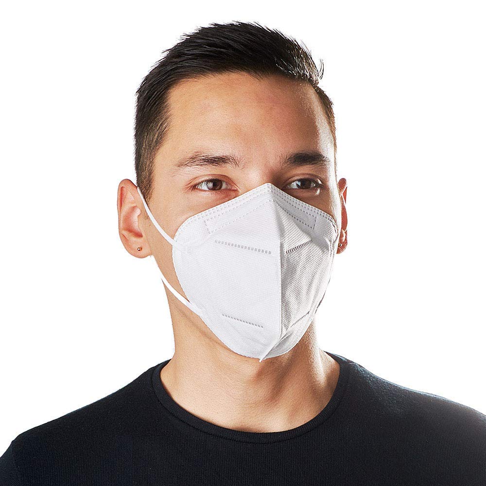 LundyBright KN95 Face Mask 50 Pack, 5-Layer Protective Masks Respirator, Breathable Cup Facemask Protection for Adults, Men, Women Madks Against PM2.5 Dust, Air Pollution