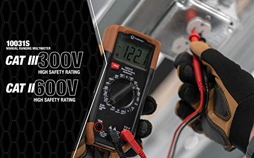 Southwire 10037K Electrical Test Kit with Full-Function Multimeter Non-Contact Voltage Detector and Outlet Tester Includes Test Leads and Batteries,Brown