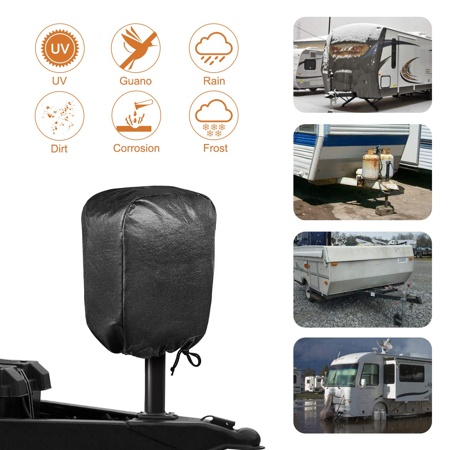 Leader Accessories Easy Setup RV Cover Extra Thick 5 Layers Travel Trailer Cover Camper Cover with Assist Poles (14" X 5")