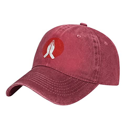 Namaste-Keyword-Tool-Food-Yoga Cowboy Hat Womens Baseball Cap Adjustable Casual Trucker Hats Sunhat Red
