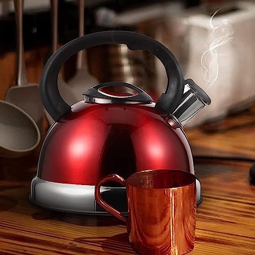 Tea Kettle Stovetop Whistling Tea Kettle 3L Whistling Teapot Stovetop Tea Kettle Stainless Steel Water Boiling Teapot Cool Handle Kettle Kitchen Stove Top Kettle Tea Kettle for Stove Top