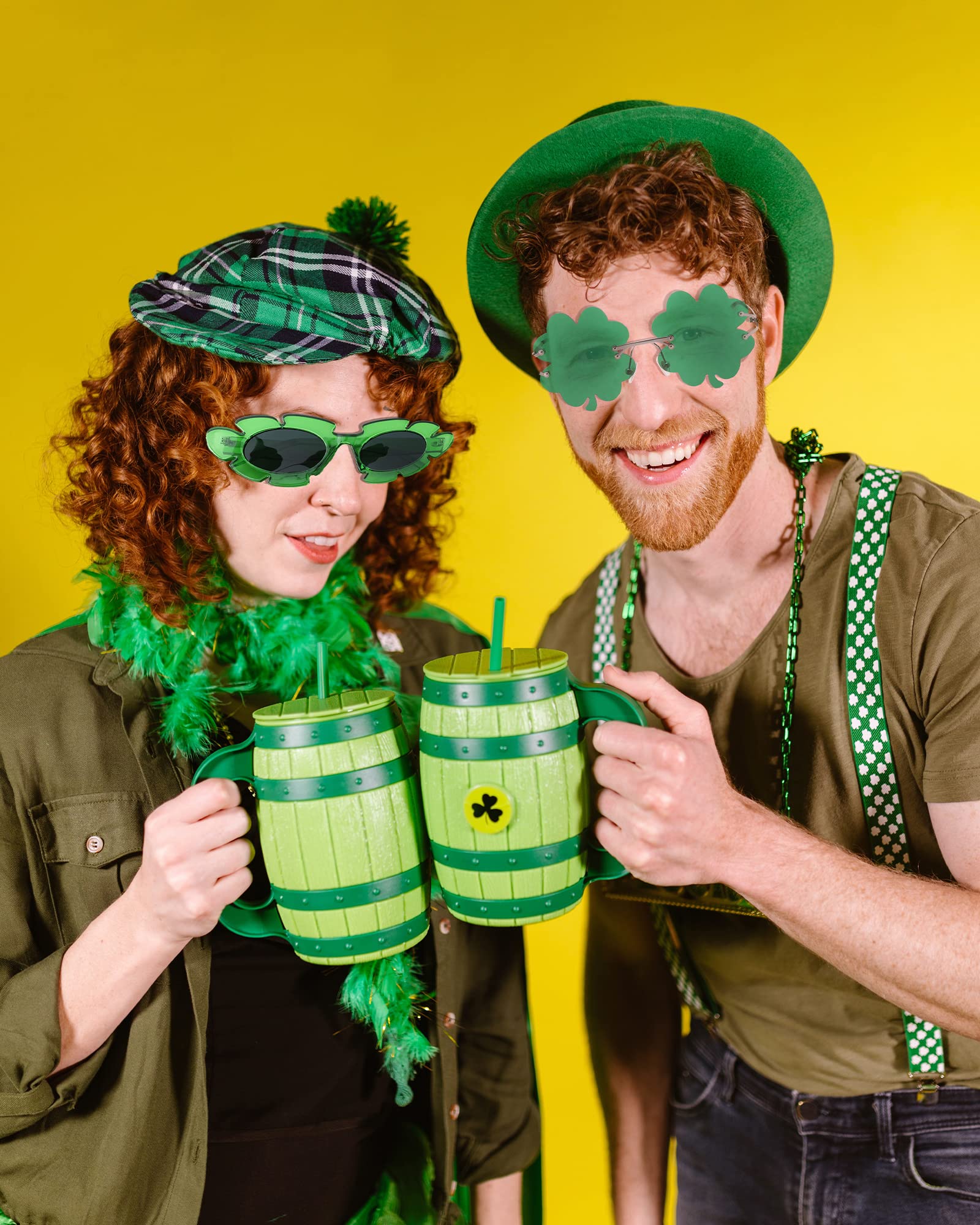 Pro Acme St Patricks Day Shamrock Sunglasses Irish Clover Leprechaun Costume Glasses Saint Patricks Day Accessories (Shamrock)