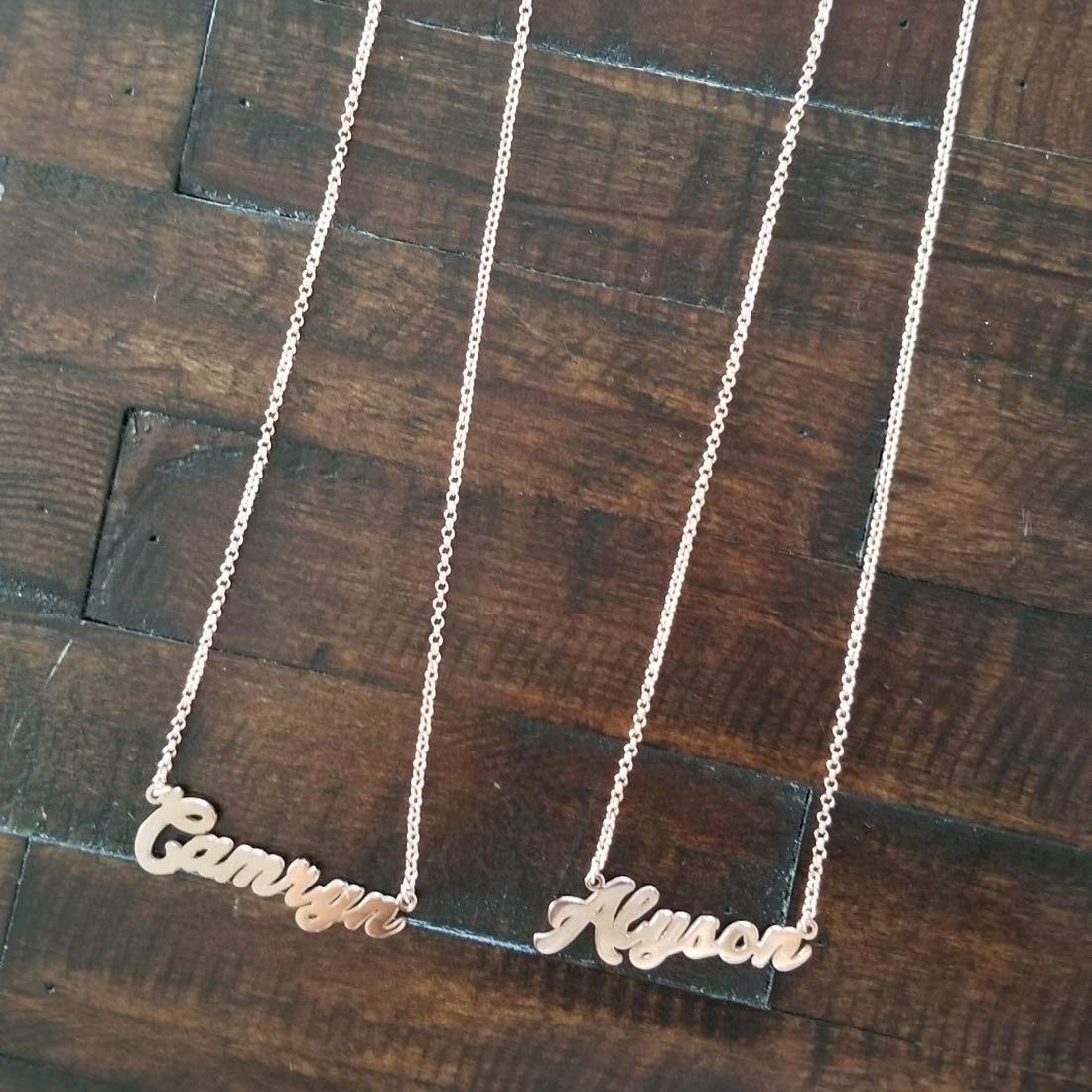 LAOFU Personalized Name Necklace Pendant Custom Made Necklace with Name 14k Gold Gifts for Women (A Customized for Gold)