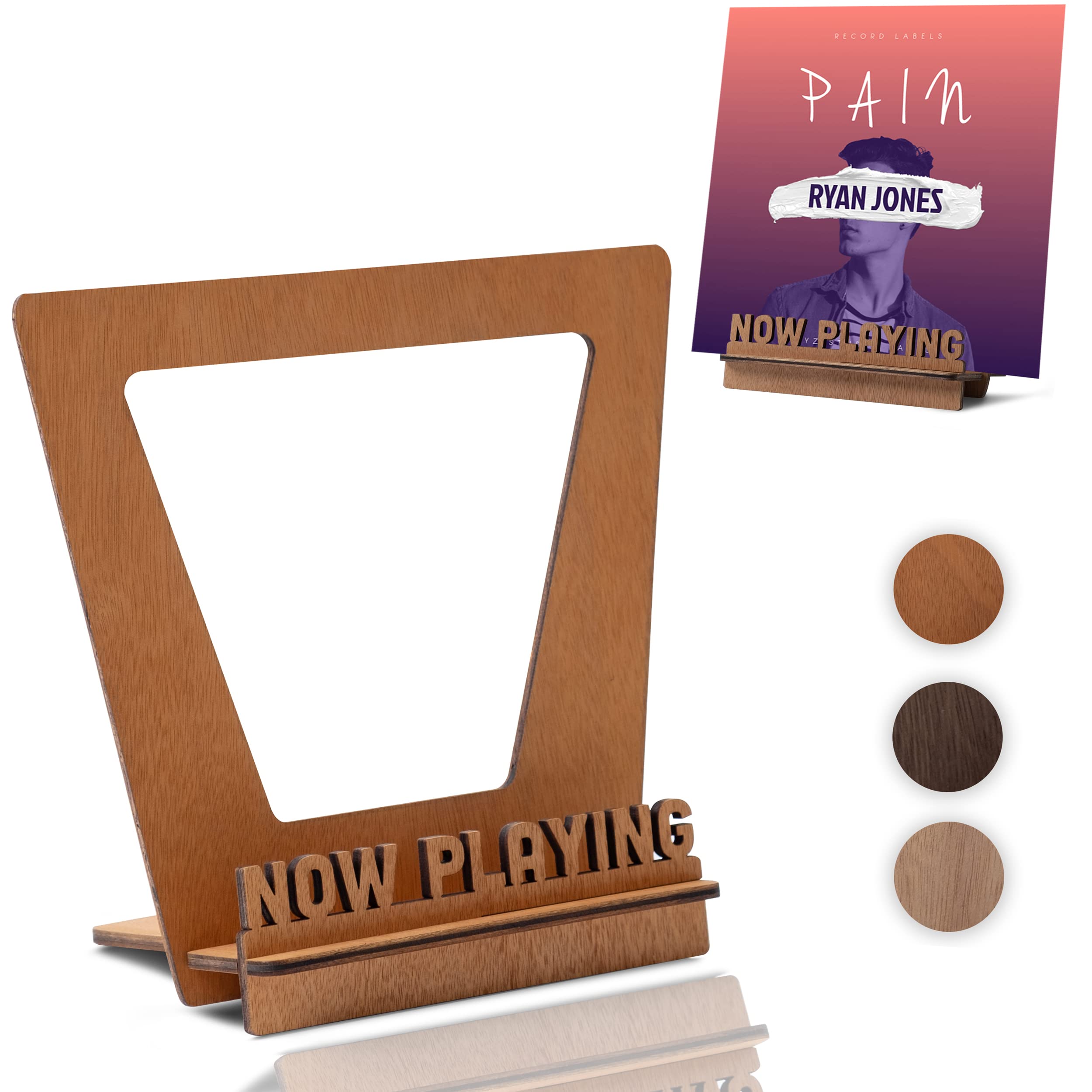 Now Playing Vinyl Record Stand - Innovative Design, 9.4 in x 8.4 in x 5.5 in, Hand Crafted Vinyl Record Stand, Fits up to 5 Vinyls, Durable Wood, Ideal Decor Accessory (Now Playing, Maple)