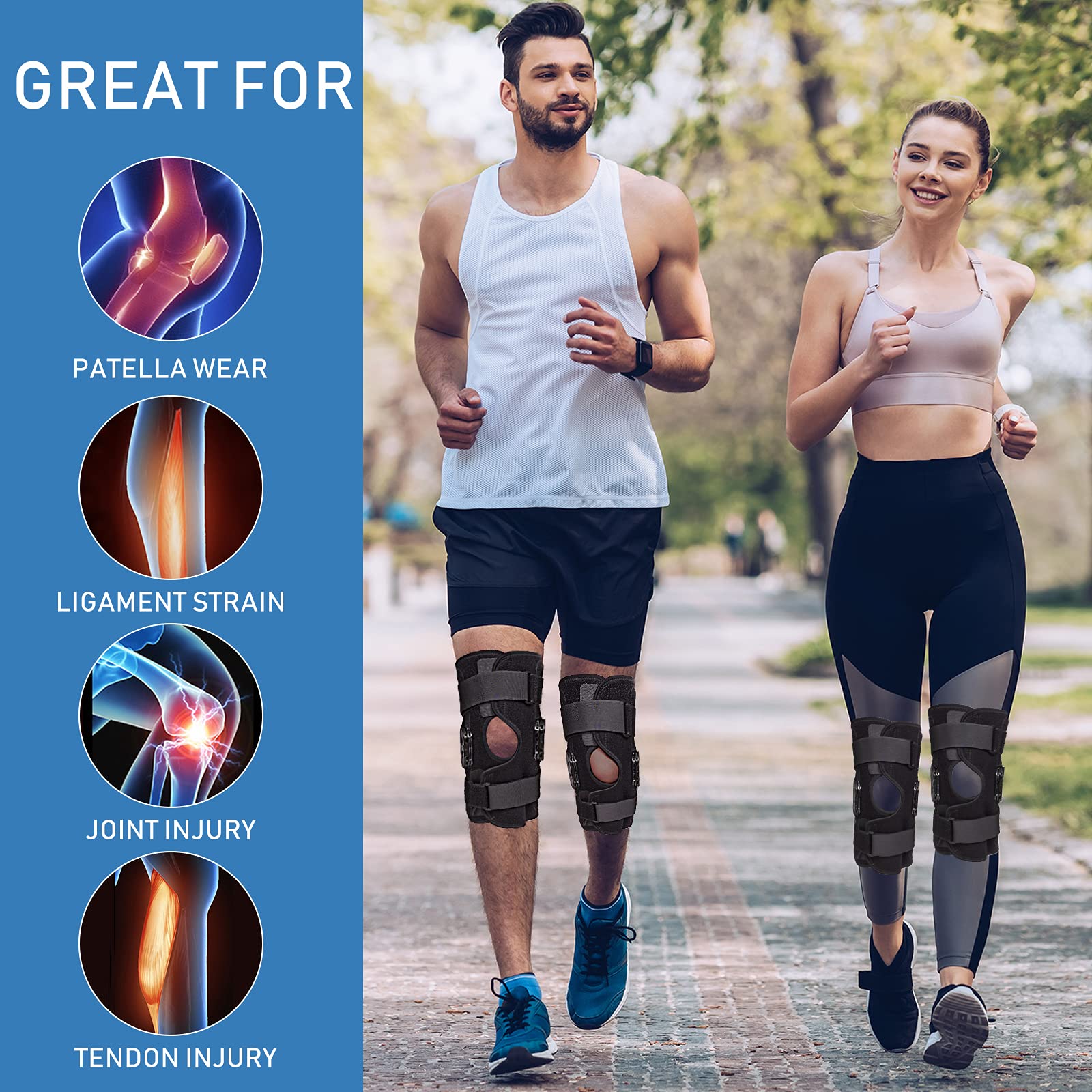OneBrace Hinged Knee Brace Support - Adjustable Knee Immobilizer Support - Men & Women Leg Stabilizer for ACL/PCL Injuries, Tendon, Patella, Ligament & Meniscus Tear Injuries(Pack of 1)