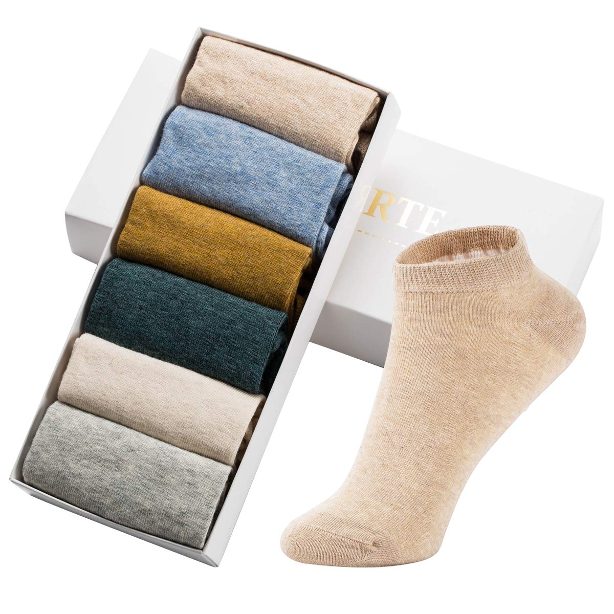 MAGIARTE Womens Ankle Socks Soft Pure Cotton Low Cut Athletic Casual Mutil Color No Show Socks for Women 6-Pack (color#00M)
