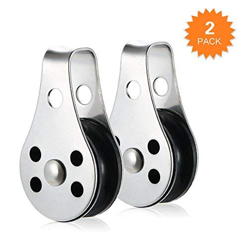 Lixada 2PCS Stainless Steel Pulley Blocks for Kayak Canoe Boat Anchor Trolley Kit