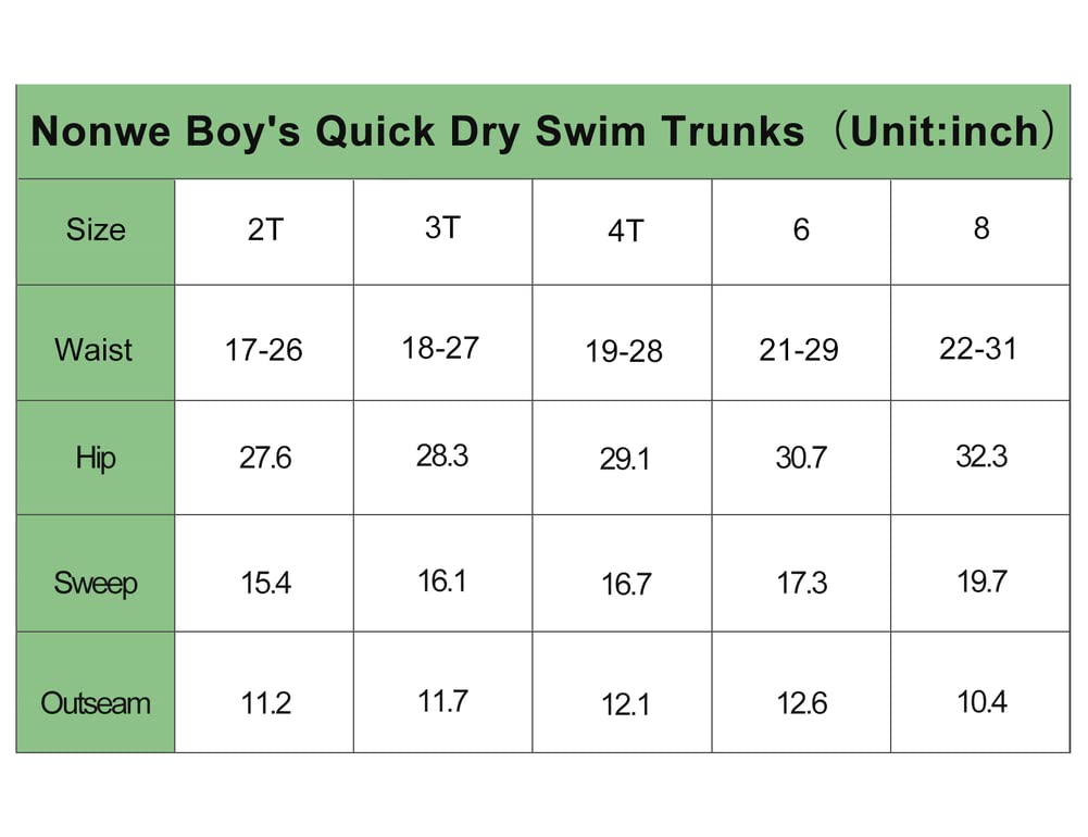 Nonwe Big Boy's Swimming Shorts Elasitc Waist with Drawstring Beachwear Orange&Blue 6