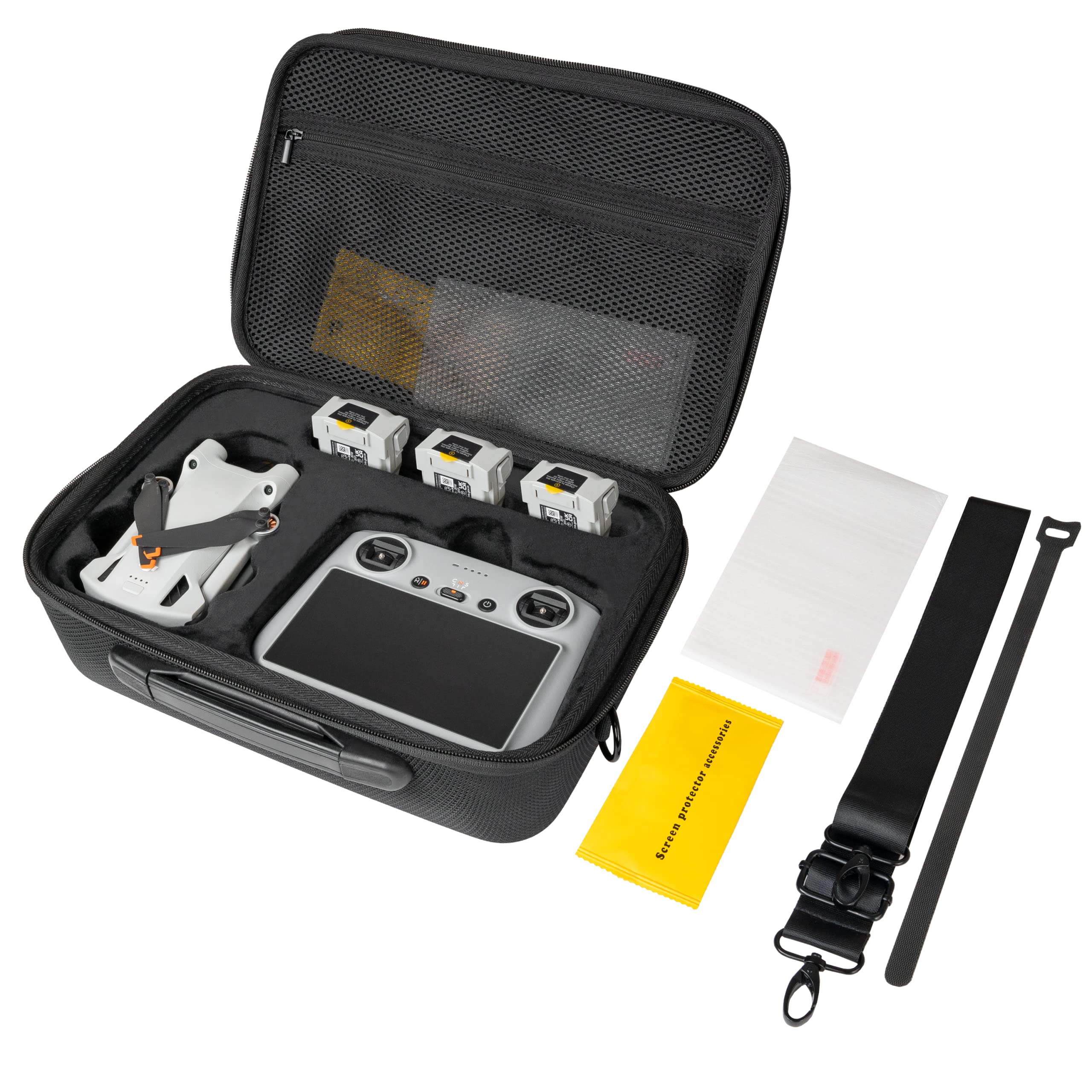 ProCase Hard Carrying Case for DJI Mini 3 Pro/DJI Mini 3 Pro (DJI RC) and Accessories, Portable Shockproof Travel Storage Bag with Shoulder Strap -Black