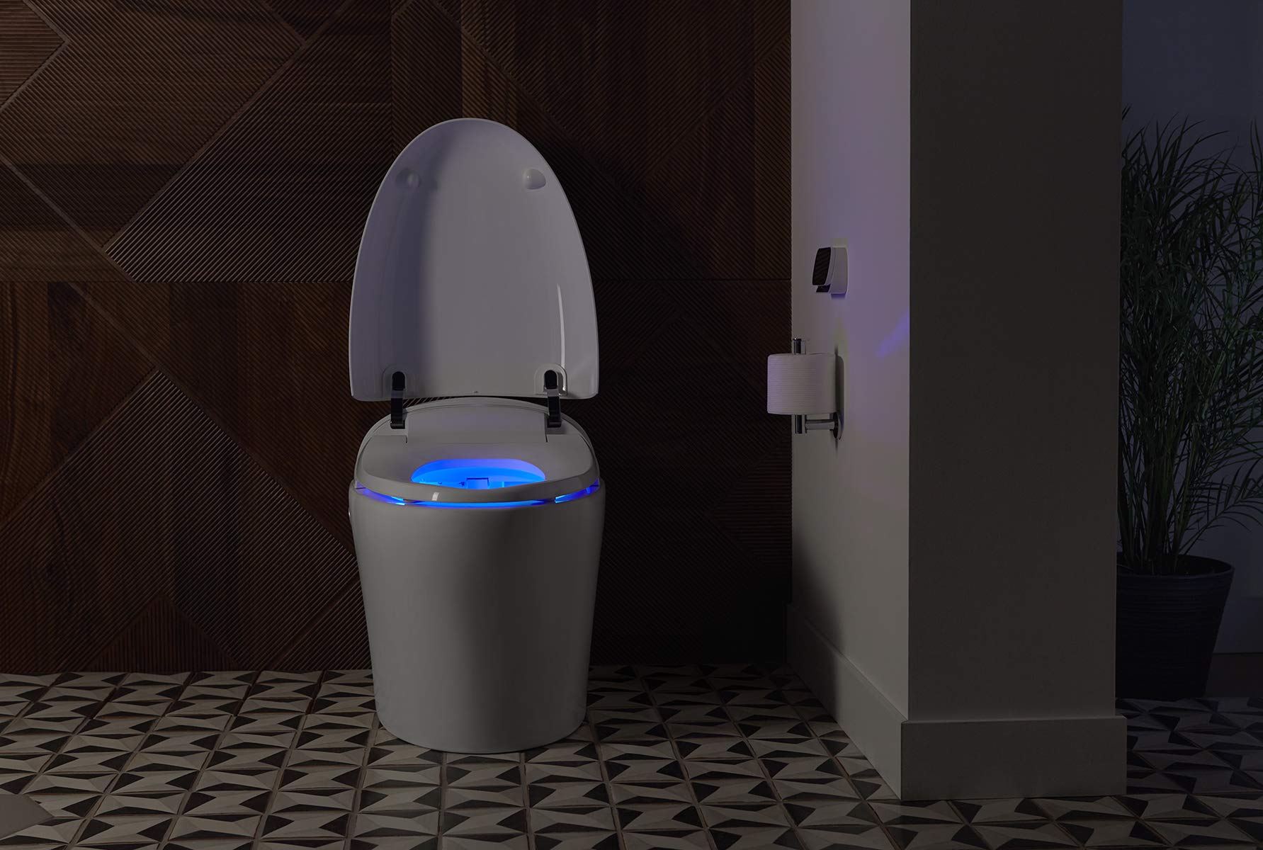 KOHLER 77780-0 Karing Smart Toilet with Auto Open & Close, One-Piece Elongated Intelligent Bidet Toilet with Heated Seat, 1.08 GPF, White