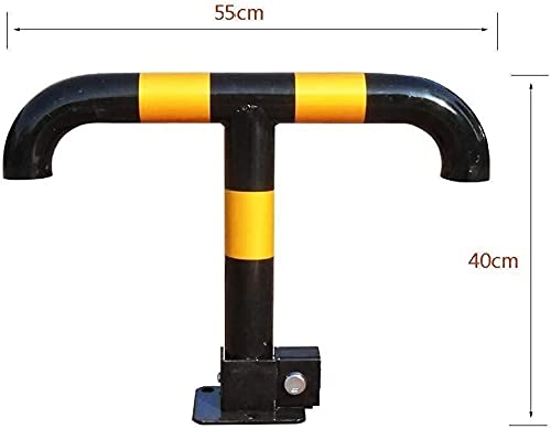 T-Shaped Car Parking Space Lock Bollard Folding Parking Barrier Safety Barrier Lane Interceptor Security Posts for Private Spaces Parking with Screws & Key (Black 55x40cm)
